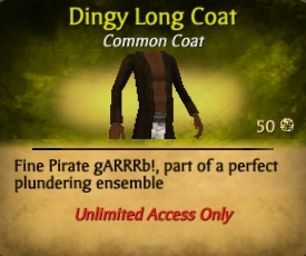Dingy Long Coat | Pirates Online Wiki | Fandom