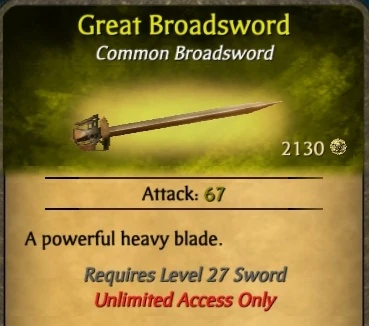 Great Broadsword | Pirates Online Wiki | Fandom