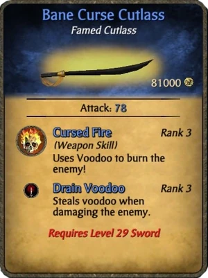 Bane Curse Cutlass | Pirates Online Wiki | Fandom