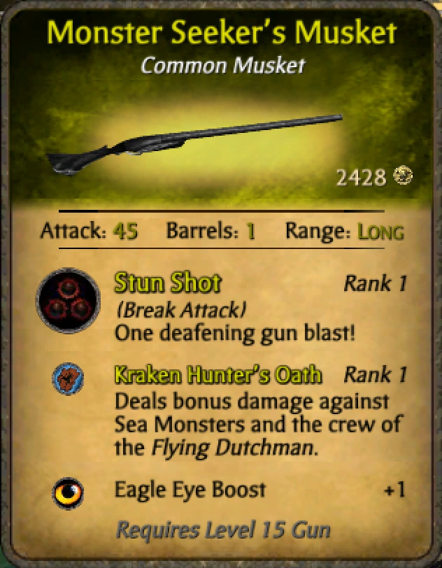 Monster Seeker's Musket | Pirates Online Wiki | Fandom