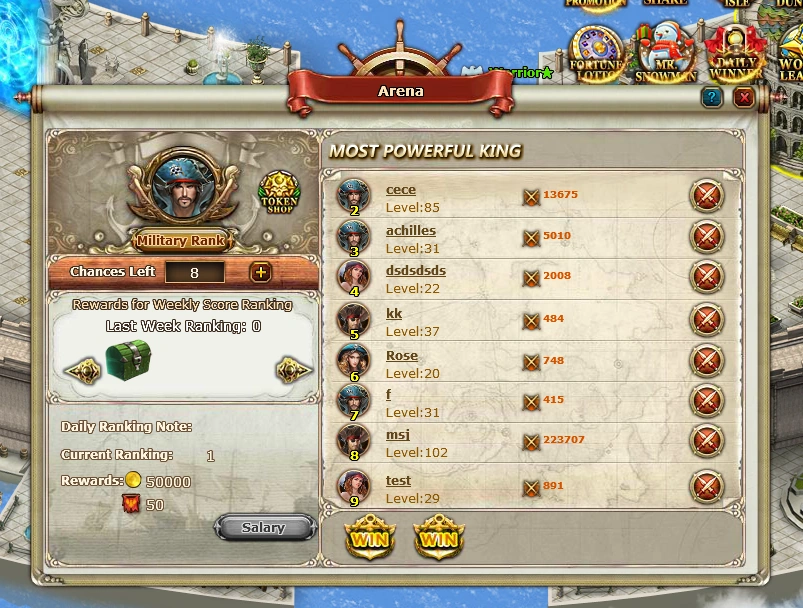 Arena System | Pirate World Wikia | Fandom