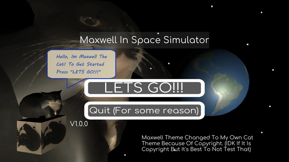 Maxwell In Space Simulator | Pixelated Cats Wiki | Fandom