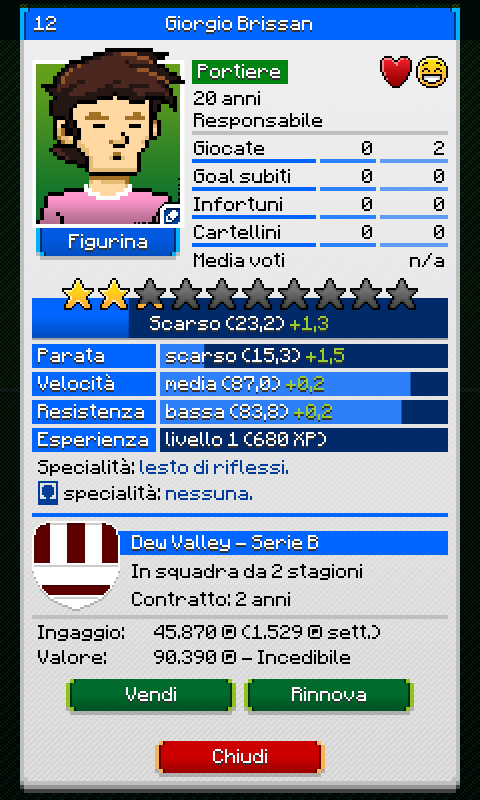 Scheda Calciatore | Pixel Manager: Football Wiki | Fandom