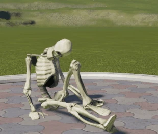 Spooky Skeleton Animatronic Slumped | Planet Coaster Wiki | Fandom