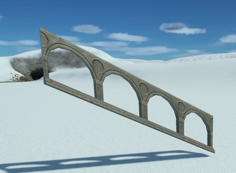 Crypt Roof 1m Slope Details Half Length | Planet Coaster Wiki | Fandom