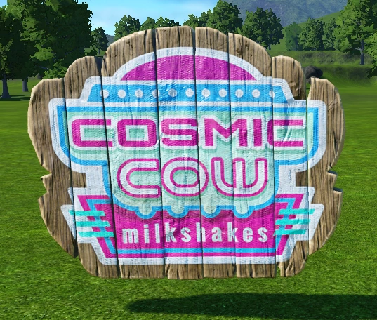 Cosmic Cow Sign - Wall Sign 6 Wooden | Planet Coaster Wiki | Fandom