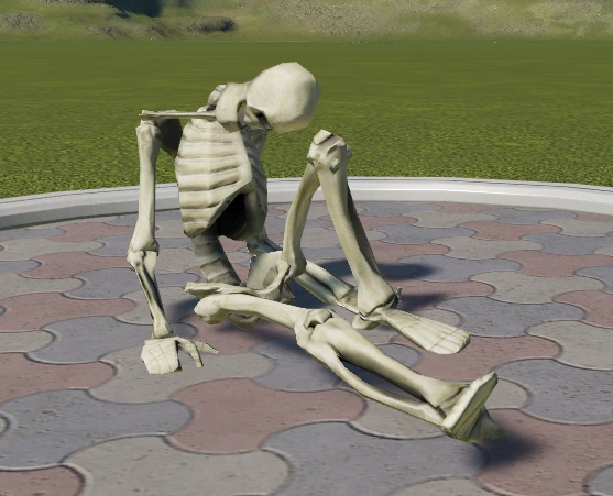 Spooky Skeleton Animatronic Slumped | Planet Coaster Wiki | Fandom