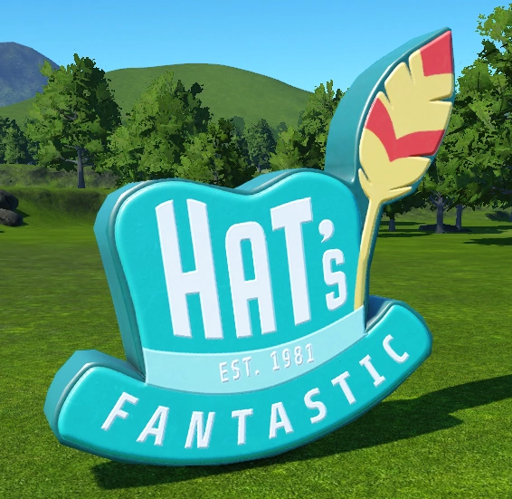 Hat's Fantastic Sign - Wall Sign 2 | Planet Coaster Wiki | Fandom