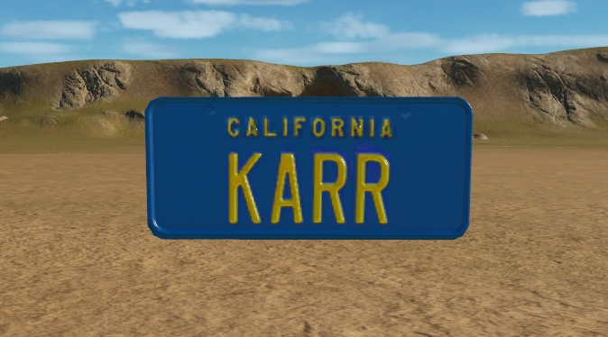 Knight Rider KARR License Plate | Planet Coaster Wiki | Fandom