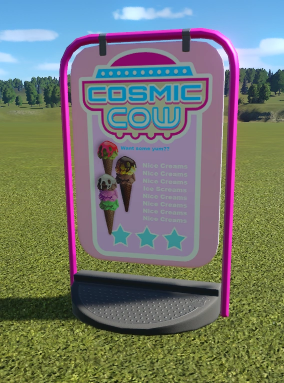 Cosmic Cow Ice Cream Sign - Swing Sign | Planet Coaster Wiki | Fandom