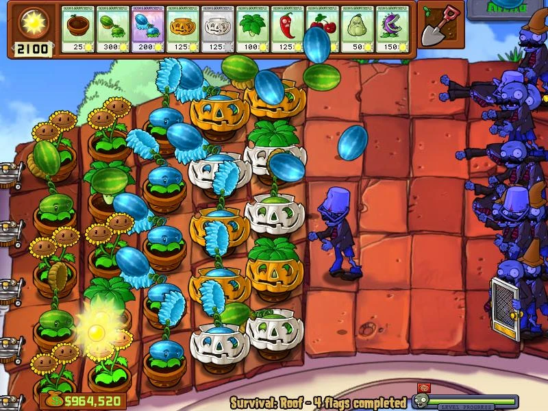 Survival: Roof | Plants vs. Zombies Wiki | Fandom
