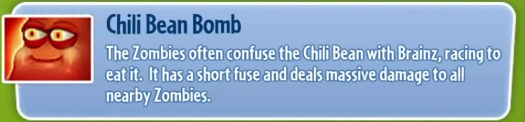 Chili Bean Bomb | Plants vs. Zombies Wiki | Fandom