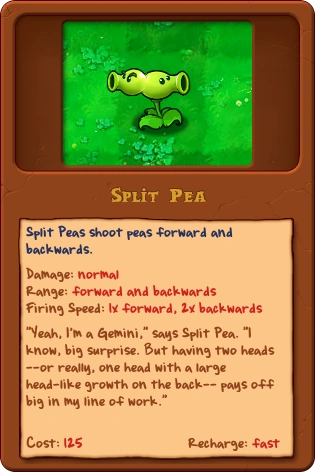 Split Pea | Plants vs. Zombies Wiki Tiếng Việt | Fandom