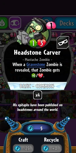 Plants Versus Zombies Headstone