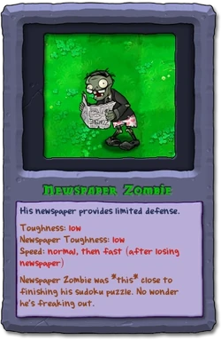 Plants Vs Zombies Newspaper Zombie Plush