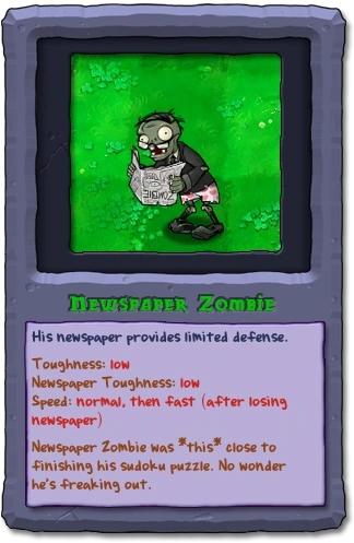 Newspaper Zombie/Gallery | Plants vs. Zombies Wiki | Fandom
