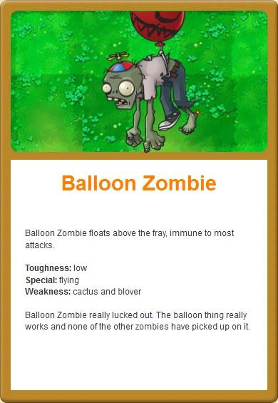 Balloon Zombie/Gallery | Plants vs. Zombies Wiki | Fandom