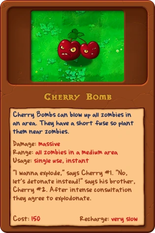 Cherry Bomb | Plants vs. Zombies Wiki Tiếng Việt | Fandom
