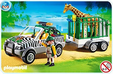 4855 Zoo Vehicle with Trailer | Playmobil Wiki | Fandom