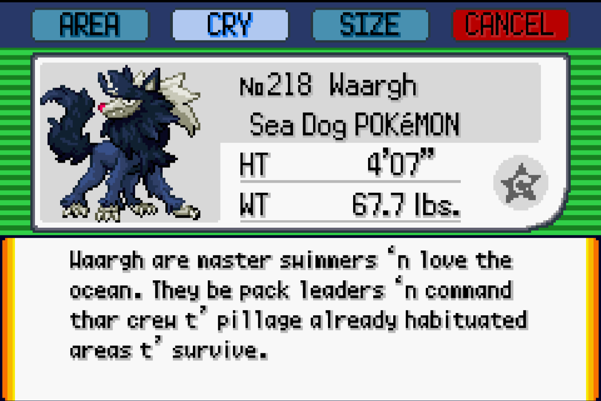 Waargh | Pokémon Pisces Wiki | Fandom