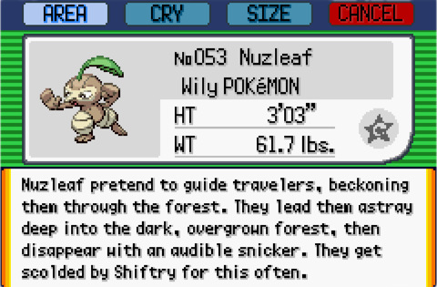 Nuzleaf | Pokémon Pisces Wiki | Fandom