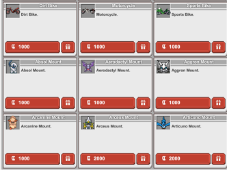 Mounts | Pokemon Planet Wikia | Fandom