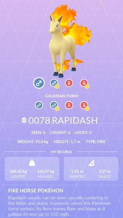 Rapidash Evolution Chart 475x475