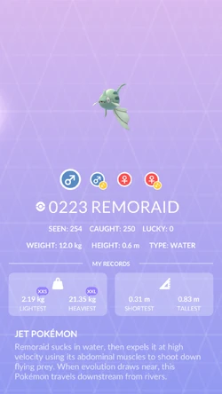 Remoraid Evolution Chart