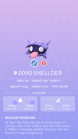 Shellder Evolution Chart