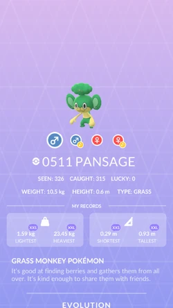 Pokemon Pansage Evolution Chart