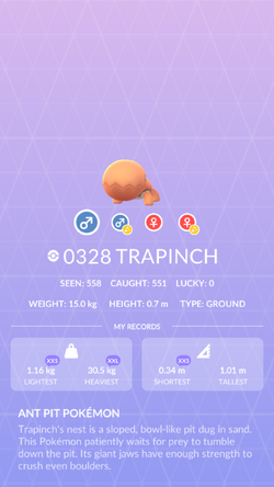 Shiny Trapinch Evolution Chart