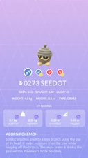 Seedot | Pokémon GO Wiki | Fandom
