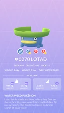 Lotad | Pokémon GO Wiki | Fandom