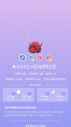 Venipede Evolution Chart
