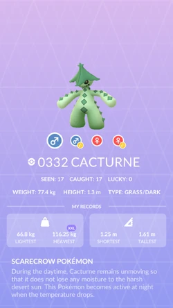Pokemon Cacturne Evolution