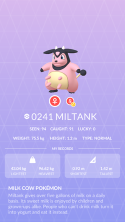 Pokemon Miltank Evolution