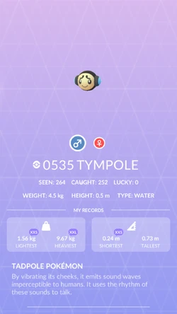 Tympole Evolution Chart