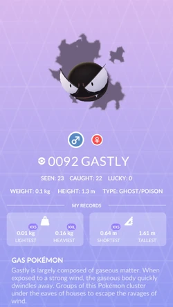 Gastly Pokemon Go