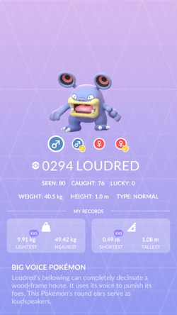 Loudred Evolution