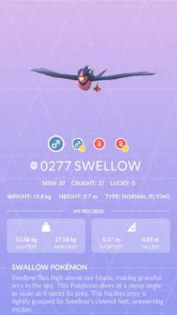 Swellow Evolution