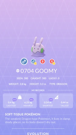 Goomy Evolutie Kaart Goomy | Pokédex