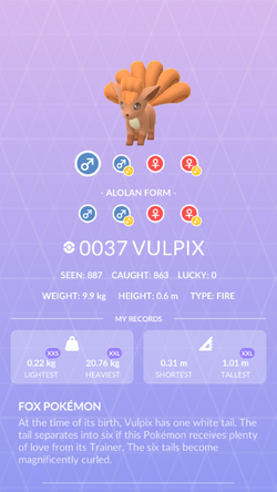 Vulpix Evolution Chart