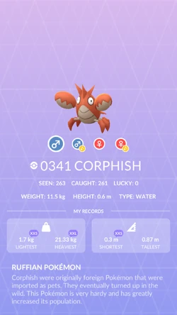 Corphish Evolution Chart