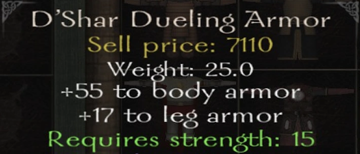 D'Shar Dueling Armor | Prophesy of Pendor 3 Wiki | Fandom