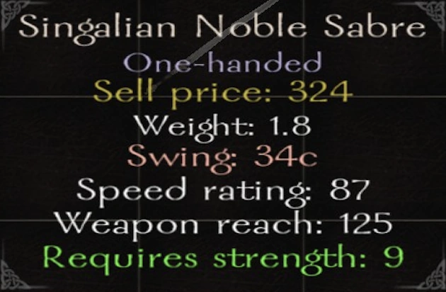 Singalian Noble Sabre | Prophesy of Pendor 3 Wiki | Fandom