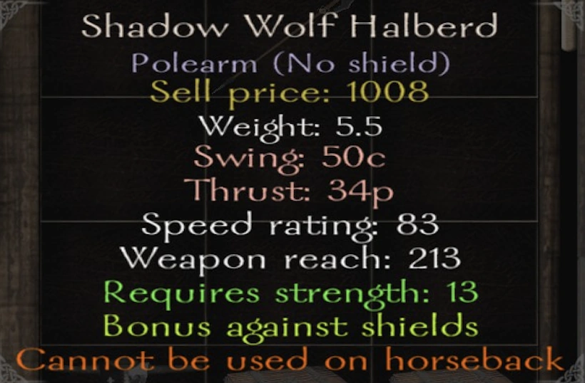 Shadow Wolf Halberd | Prophesy of Pendor 3 Wiki | Fandom