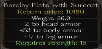 Barclay Plate with Surcoat | Prophesy of Pendor 3 Wiki | Fandom