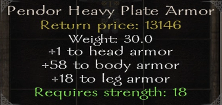 Pendor Heavy Plate Armor | Prophesy of Pendor 3 Wiki | Fandom
