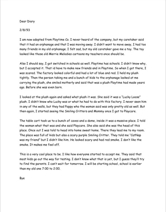 Danny's Diary | Poppy Playtime fanfiction Wiki | Fandom