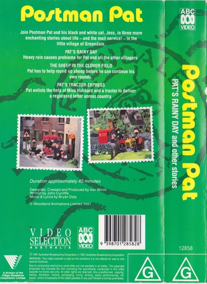 Postman Pat's Rainy Day (Australian VHS) | Postman Pat Wiki | Fandom
